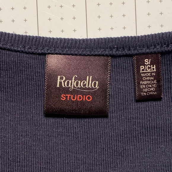 Rafaella | Tops | Rafaella Studio Short Sleeve Blouse In Navy Blue ...